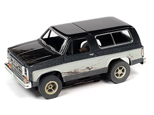 Auto World Xtraction 1977 Chevrolet Blazer Black/White HO Scale Slot Car