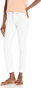 buffalo david bitton women's carrie mid rise slim jeans, pure white, 27