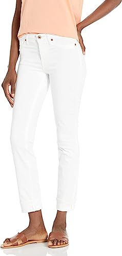 Buffalo David Bitton Women's Carrie Mid Rise Slim Jeans, Pure White, 27