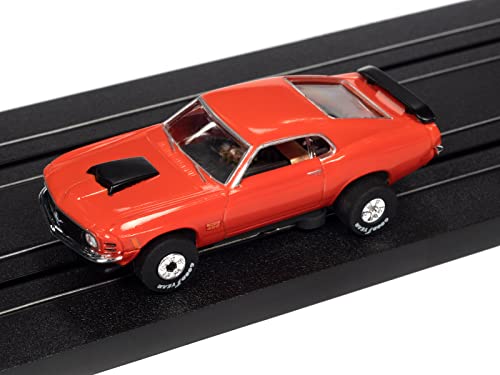 Auto World Thunderjet OK Used Cars 1970 Ford Mustang Boss 429 (Orange) HO Scale Slot Car