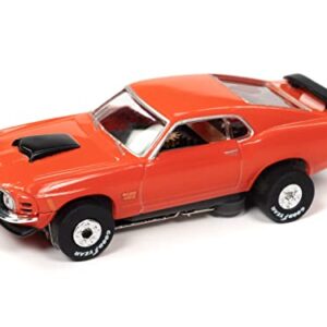 Auto World Thunderjet OK Used Cars 1970 Ford Mustang Boss 429 (Orange) HO Scale Slot Car