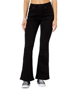 levi's women's 726 high rise flare jeans, (new) soft black, 26 regular