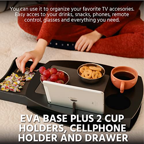 Couch Tray Table and Bed Tray Table for Breakfast in Bed and Food Tray. Coffee Table Tray and Cellphone Holder. Drawer Organizer. Portable Serving Tray. (Black)