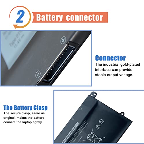 ASODI DT9XG 90Wh 6-Cell Laptop Battery Compatible with Dell Alienware Area-51m R1 R2 ALWA51M-D1968W D1969PW D1733B D1746W D1735DB D1733PB D1766W D1748DW Series 07PWKV 0KJYFY 11.4V