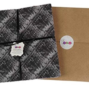 Soimoi Chihuahua & Dot Print Precut 5-inch Cotton Fabric Quilting Squares Charm Pack DIY Patchwork Sewing Craft- Black