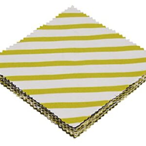 Soimoi Geometric Patterns Print Precut 5-inch Cotton Fabric Quilting Squares Charm Pack DIY Patchwork Sewing Craft- Black & Yellow