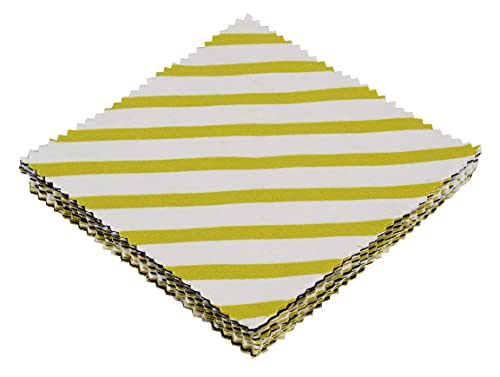 Soimoi Geometric Patterns Print Precut 5-inch Cotton Fabric Quilting Squares Charm Pack DIY Patchwork Sewing Craft- Black & Yellow