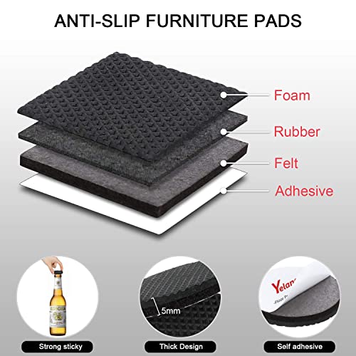 Non Slip Furniture Pads -56 pcs(1+2+2)" Furniture Grippers Hardwood Floors, Non Skid for Furniture Leg,SelfAdhesive Rubber Furniture Feet, Anti Slide Furniture Floor Protector for Keep Couch Stoppers