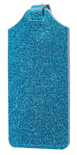 Gostwo 2 Pack Luggage Tags Leather Case Luggage Bag Tags Travel Tags(Glitter Blue)