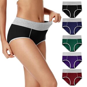 pokarla womens cotton underwear high waist full coverage briefs soft breathable postpartum panties stretch underpants regular & plus size