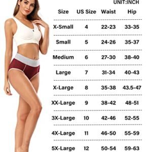 POKARLA Womens Cotton Underwear High Waist Full Coverage Briefs Soft Breathable Postpartum Panties Stretch Underpants Regular & Plus Size