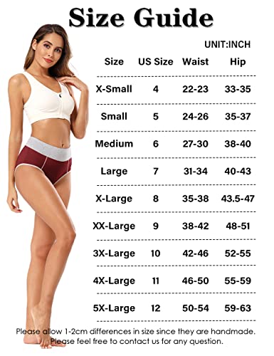 POKARLA Womens Cotton Underwear High Waist Full Coverage Briefs Soft Breathable Postpartum Panties Stretch Underpants Regular & Plus Size