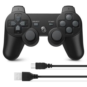 powerextra ps-3 controller wireless for play-station 3 high performance gaming controller with upgraded joystick for play-station 3