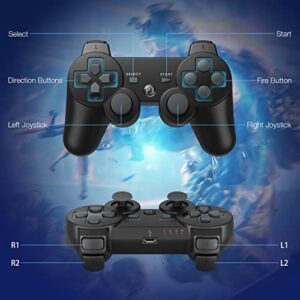 Powerextra PS-3 Controller Wireless for Play-Station 3 High Performance Gaming Controller with Upgraded Joystick for Play-Station 3