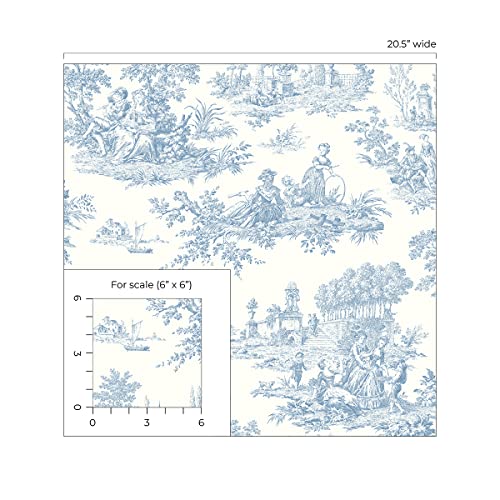 NextWall Chateau Toile Peel and Stick Wallpaper (Blue Bell)