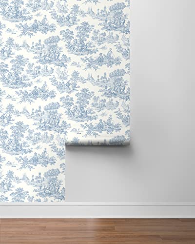 NextWall Chateau Toile Peel and Stick Wallpaper (Blue Bell)