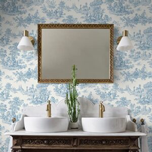 NextWall Chateau Toile Peel and Stick Wallpaper (Blue Bell)