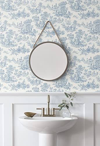 NextWall Chateau Toile Peel and Stick Wallpaper (Blue Bell)