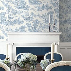 NextWall Chateau Toile Peel and Stick Wallpaper (Blue Bell)