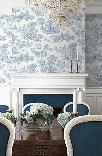 NextWall Chateau Toile Peel and Stick Wallpaper (Blue Bell)