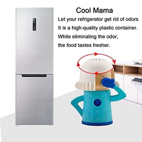 Yohencin Cool Mama Refrigerator Cleaner, Microwave Oven Steam Fridge Odor Absorber Kitchen Equipment Easily Crud in Minutes Steam Cleans with Water and Vinegar 1 PCS(White)