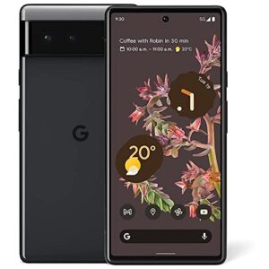 google pixel 6 – 5g android phone - unlocked smartphone with wide and ultrawide lens - 128gb - stormy black (renewed)