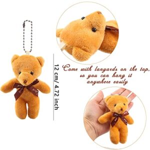 Haconba 36 Packs 4.7 Inch Mini Teddy Bear Toy Plush Stuffed Bear Doll for Keychain Craft DIY Accessory Birthday Gifts Party Favors Supplies, 12 Colors