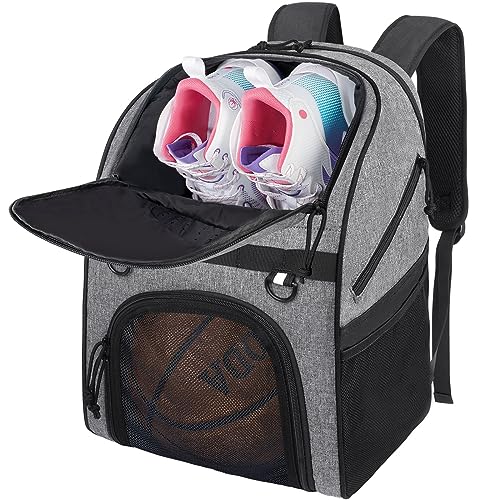 Basketball Bag, Basketball Backpack with Ball Compartment Basketball Accessories Large Capacity Basketball Equipment Bag Soccer Bag Sports Gym with Shoe Compartment Fits Soccer & Volleyball Football