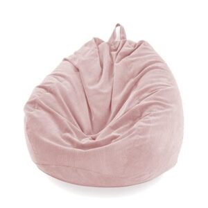 hihtgs adult toy corduroy storage soy bag bean bag, bean bag chair lazy sofa beanbag cover bean bag sofa chairs cover bean bag chair cover(no filler) (pink, 27.56inch x 31.50inch)