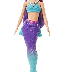 Barbie Dreamtopia Mermaid Doll with Purple Hair, Blue & Purple Ombre Tail & Tiara Accessory