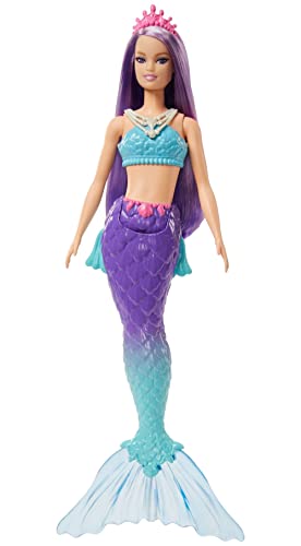 Barbie Dreamtopia Mermaid Doll with Purple Hair, Blue & Purple Ombre Tail & Tiara Accessory