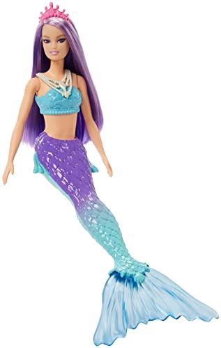 Barbie Dreamtopia Mermaid Doll with Purple Hair, Blue & Purple Ombre Tail & Tiara Accessory