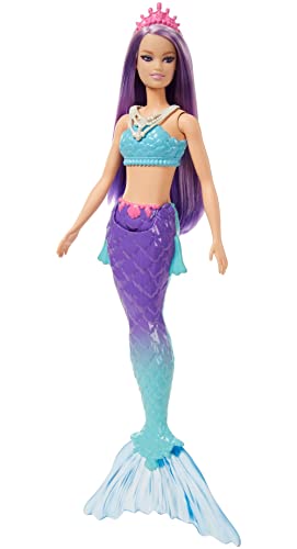 Barbie Dreamtopia Mermaid Doll with Purple Hair, Blue & Purple Ombre Tail & Tiara Accessory