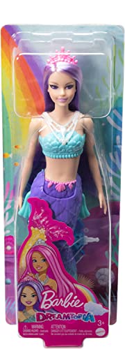 Barbie Dreamtopia Mermaid Doll with Purple Hair, Blue & Purple Ombre Tail & Tiara Accessory