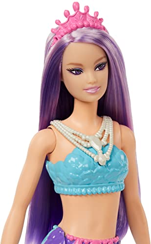 Barbie Dreamtopia Mermaid Doll with Purple Hair, Blue & Purple Ombre Tail & Tiara Accessory