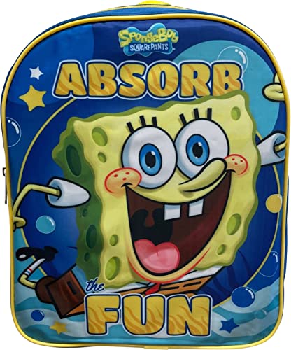 Ruz Sponge Bob Toddle Boy 12 Inch Mini Backpack (Blue-Yellow)