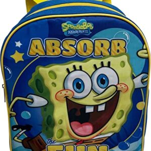 Ruz Sponge Bob Toddle Boy 12 Inch Mini Backpack (Blue-Yellow)