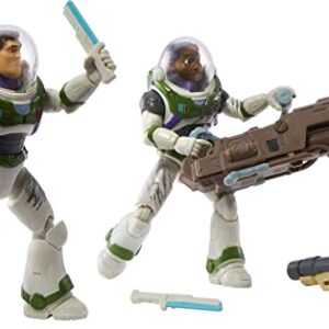 Mattel Disney and Pixar Lightyear 3 Action Figure Set, 5-in Scale Buzz Lightyear, Izzy Hawthorne & Zyclops Toys, Space Rangers vs Robots