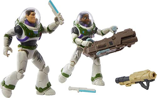 Mattel Disney and Pixar Lightyear 3 Action Figure Set, 5-in Scale Buzz Lightyear, Izzy Hawthorne & Zyclops Toys, Space Rangers vs Robots