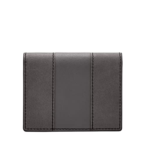 Fossil Men's Everett Leather Slim Minimalist Bifold Front Pocket Wallet, Lead Gray