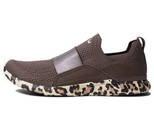 athletic propulsion labs apl women's techloom bliss shoes, chocolate/leopard, 6