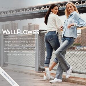 WallFlower Women's Pull On Denim Cropped High-Rise Insta Soft Juniors Jeans, Lake Ankle, 11