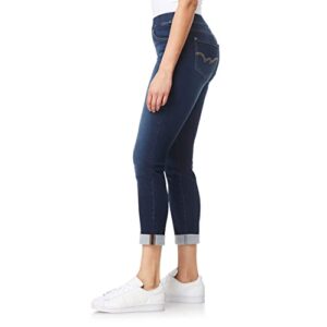 WallFlower Women's Pull On Denim Cropped High-Rise Insta Soft Juniors Jeans, Lake Ankle, 11