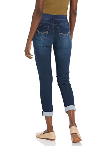 WallFlower Women's Pull On Denim Cropped High-Rise Insta Soft Juniors Jeans, Lake Ankle, 11