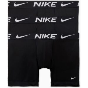 nike essential micro boxer brief, dri-fit 3pk, black/black/black, large