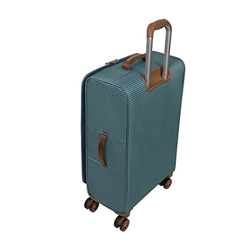 it luggage Beach Stripes 34" Softside Checked 8 Wheel Spinner, Teal