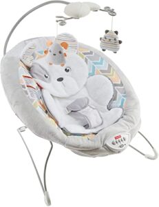 fisher-price sweet snugapuppy deluxe bouncer, portable bouncing baby seat with overhead mobile, music, and calming vibrations [amazon exclusive]