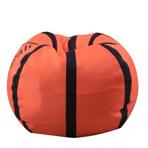 enfudid stuffed animal storage bean bag chair, 18" beanbag covers only for organizing plush toys, turns into bean bag seat for kids when filled, basketball shape