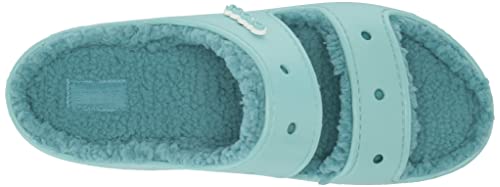 Crocs Unisex Classic Cozzzy Sandals, Fuzzy Slippers and Slides, Pure Water, 6 US Men