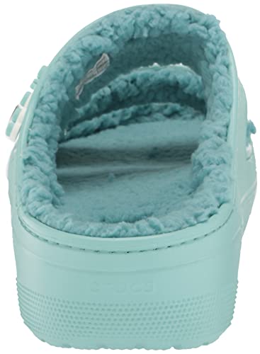 Crocs Unisex Classic Cozzzy Sandals, Fuzzy Slippers and Slides, Pure Water, 6 US Men